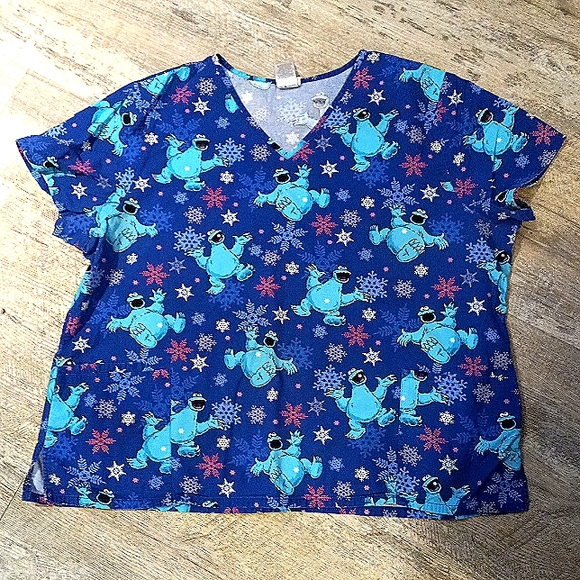 Sesame Street | Tops | Whimsical Winter Snowflake Cookie Monster Theme ...